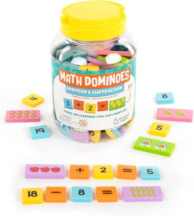 Educational Insights Math Dominoes Addition & Subtraction - Includes 6 ...