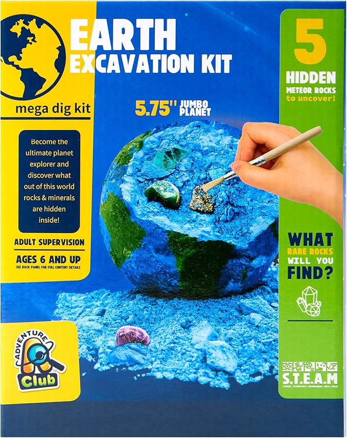 Mega Dig Earth Gem Excavation Kit for Kids, Multicolor, 10 Pieces | The ...