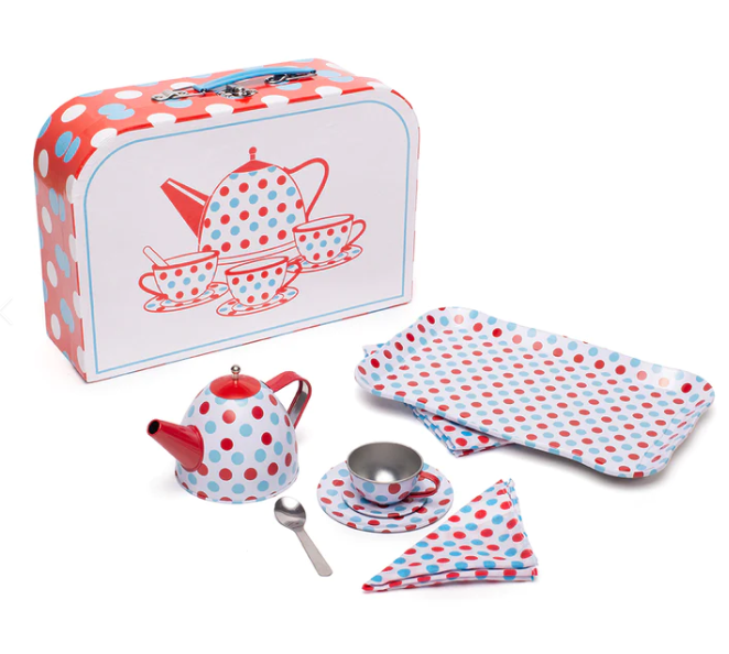 Spotted Tea Set in a Case | The Brain Train TT