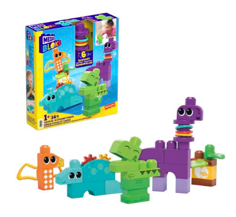 MEGA BLOKS Fisher-Price Sensory Toy Blocks Squeak N Chomp Dinos | The ...