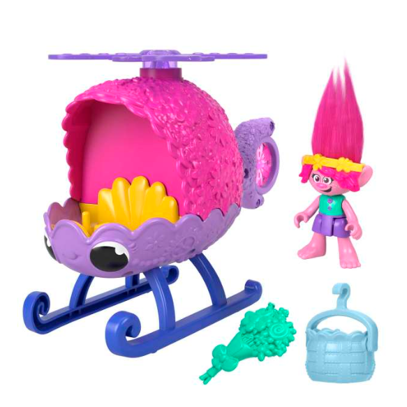 Imaginext Dreamworks Trolls Poppy Figure And Toy Helicopter | The Brain ...