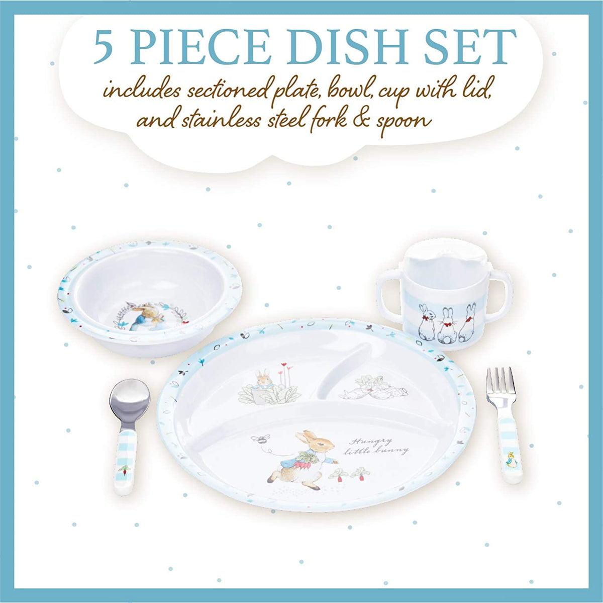 Beatrix Potter Peter Rabbit 5 Piece Melamine Dinnerware Set | The Brain ...