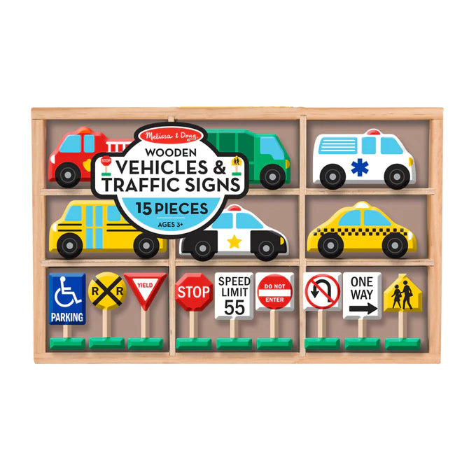 Wooden Vehicles and Traffic Signs | The Brain Train TT