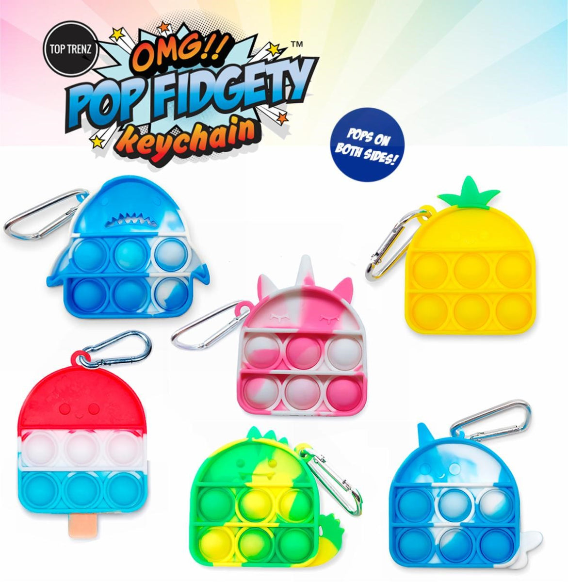 OMG! Pop Fidgety - Keychains | The Brain Train TT